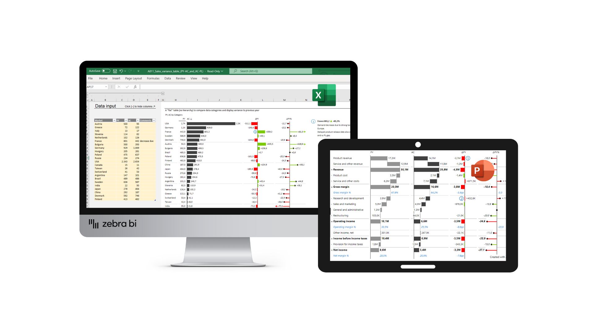 Zebra BI visuals in Excel - Download Templates